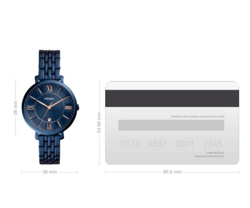 Jacqueline Three-Hand Date Blue Stainless Steel Ladies Watch | ES4094