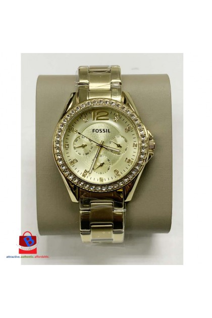 FOSSIL ES3203 Riley Multi-Function Gold-Tone Stainless Steel Watch