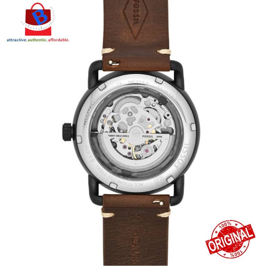 Fossil Men's ME3158 Commuter Automatic Brown Leather Watch