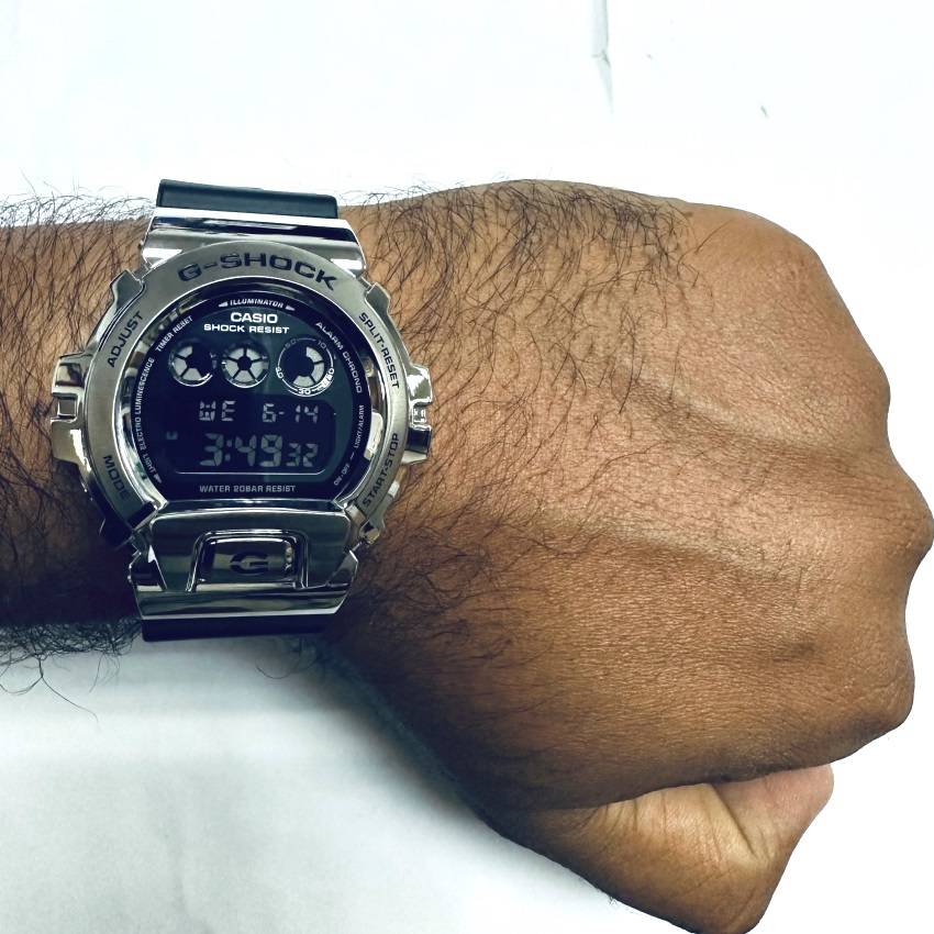(EURO SET) Casio G-Shock GM-6900-1ER Standard Digital Metal-Covered ...