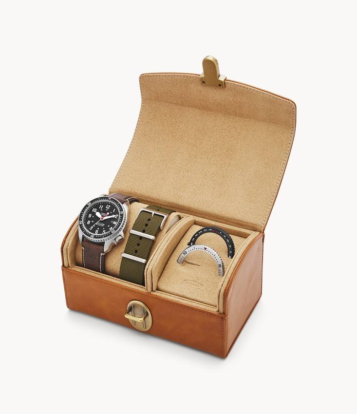 Fossil LE1062 Defender Archival Series Three-Hand Date Brown Leather Watch